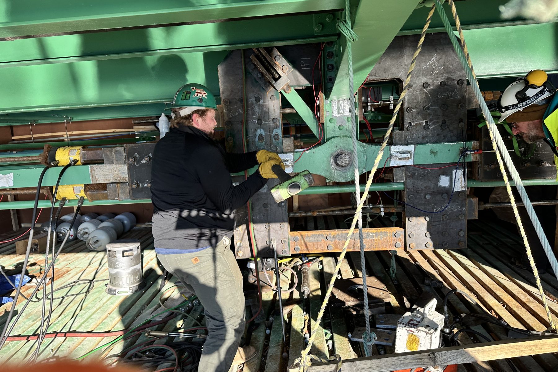 Deteriorated Pin Connection Removed from New Hope-Lambertville Bridge ...